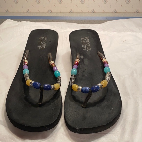 Personal Identity | Shoes | Beaded Sandal With Cute Heel Cut Out | Poshmark